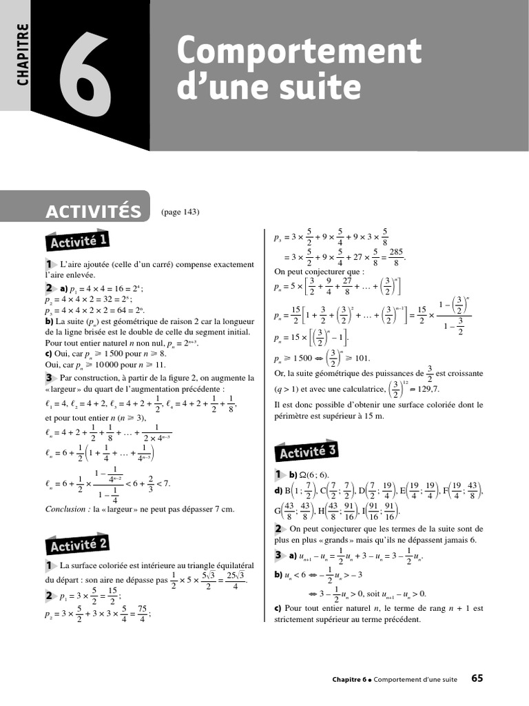 Chapitre 6 Transmaths 1ere S | PDF