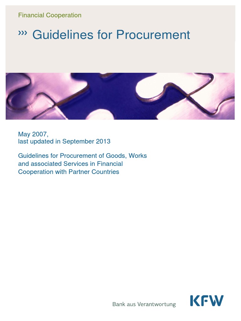 KFW Procurement Guidelines | PDF | Procurement | Construction Bidding