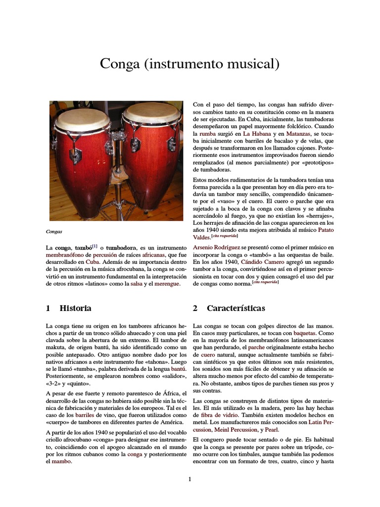 Conga (Instrumento Musical) | PDF | Musica centroamericana ...