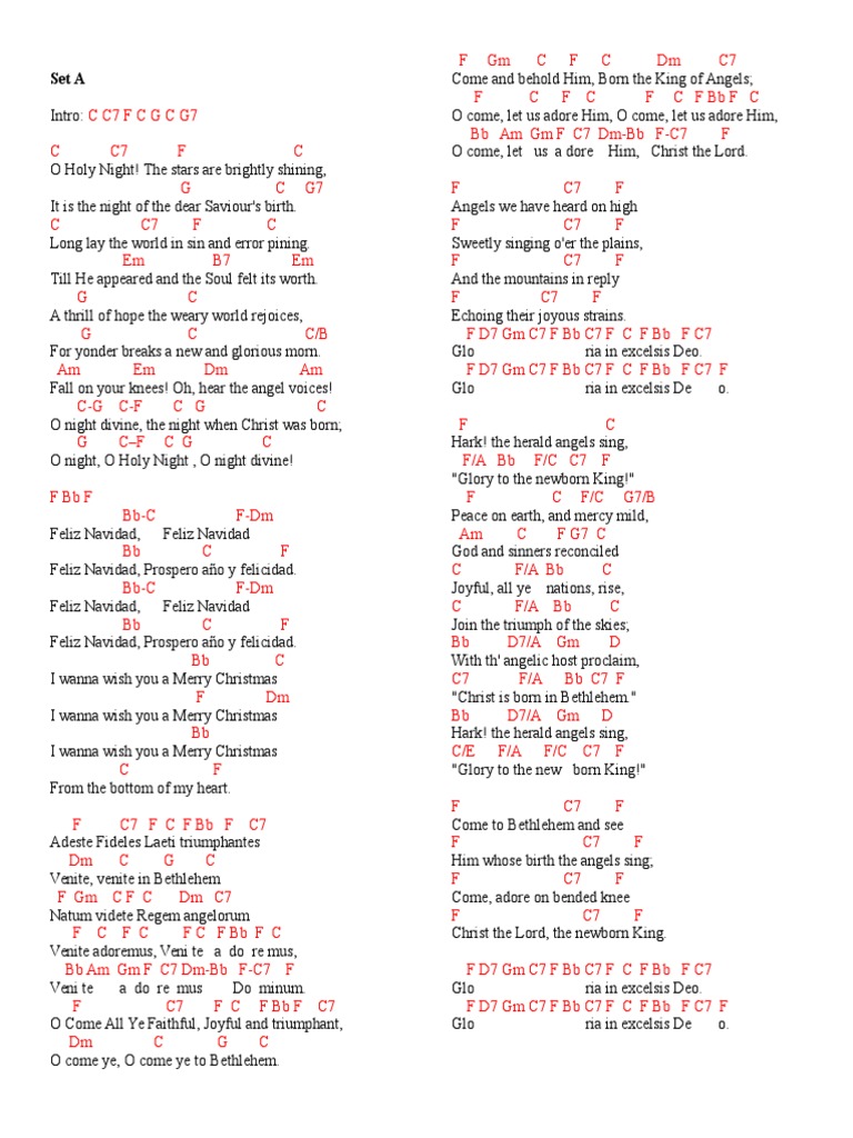 Christmas Carols Guitar Chords WHITE CHRISTMAS Eb Sheet Music Guitar
