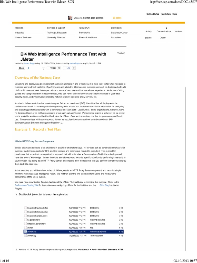 BI4 Web Intelligence Performance Test With JMeter | PDF | Business