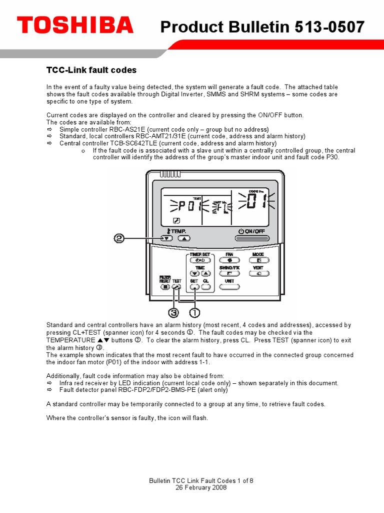 toshiba TCC Link Fault Codes.pdf | Power Inverter | Printed Circuit Board