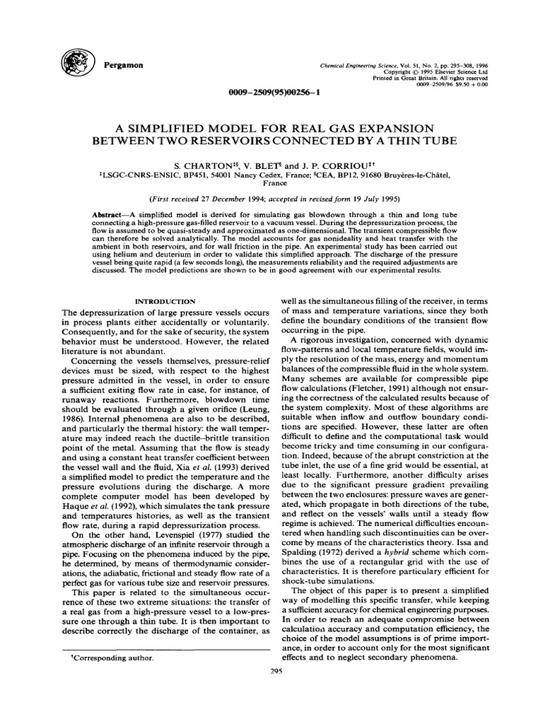 A Simplified Model For Real Gas Expansion Between Two Reservoirs ...