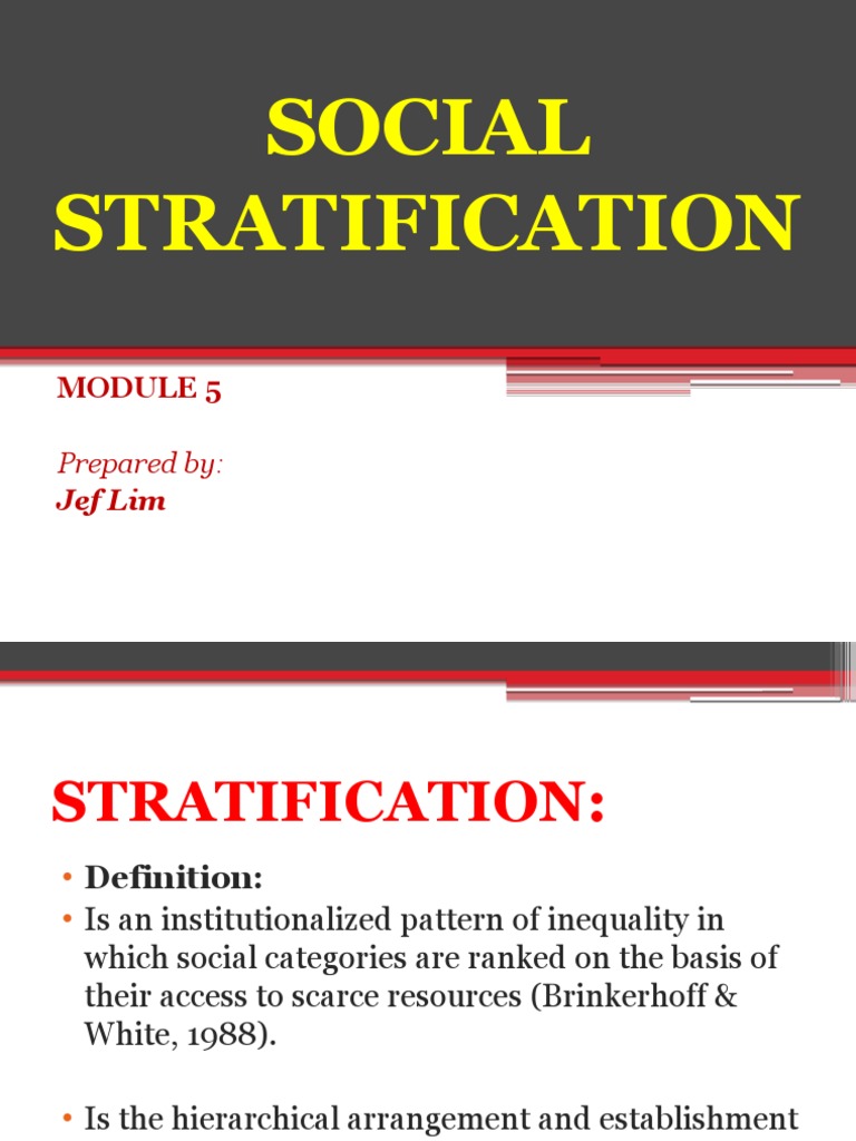 Discussion 7 - SOCIAL STRATIFICATION | PDF | Social Stratification ...