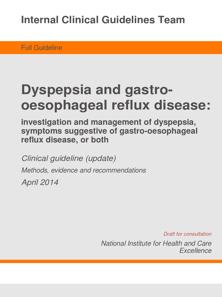 clinical guidelines on dyspepsia and Gerd 2014 | Indigestion | Peptic Ulcer