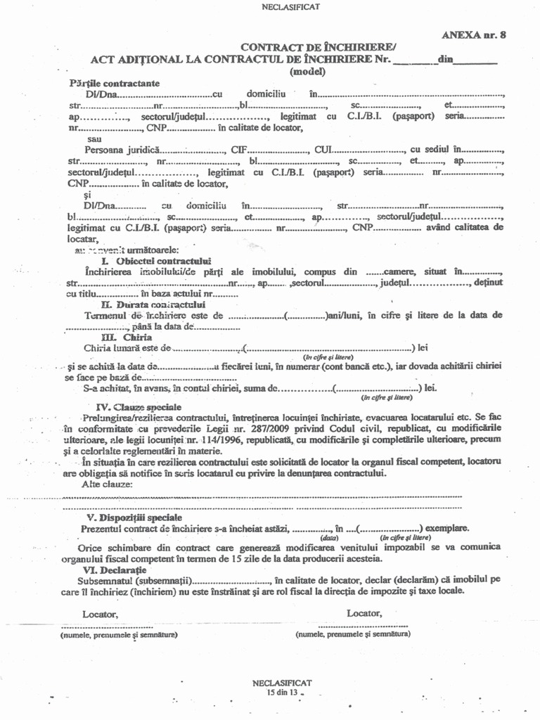 Contract de Inchiriere | PDF