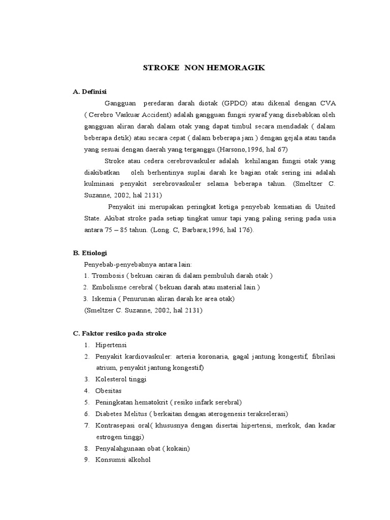 Askep Stroke Non Hemoragik | PDF