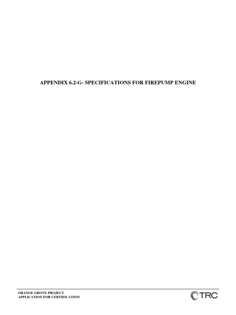 Appendix 6.2-G - Fire Pump Engine Specs | PDF | Exhaust Gas | Pump