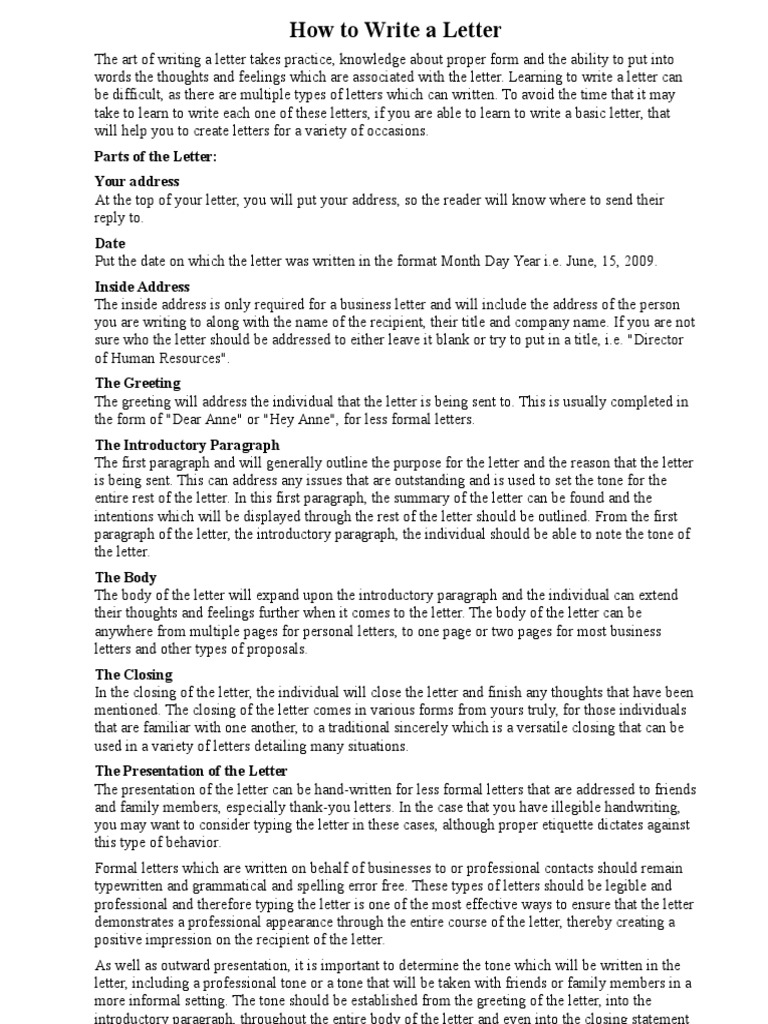 Letter Writing | PDF | Paragraph | Email