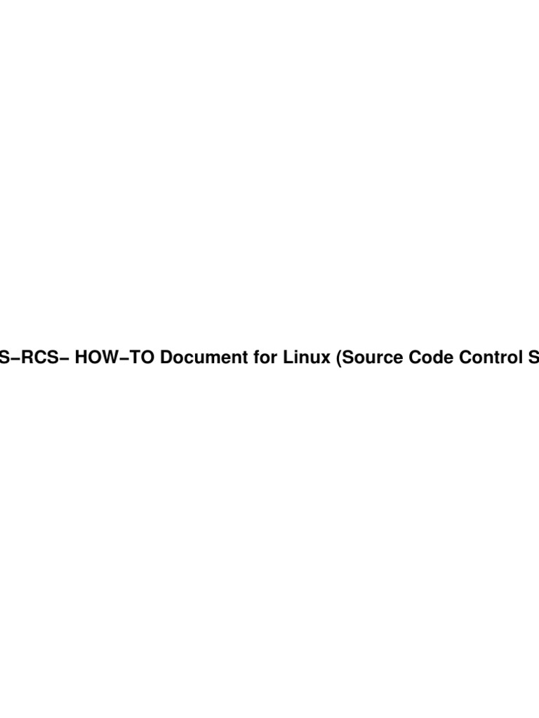 CVS RCS Howto PDF | PDF | Version Control | Scripting Language