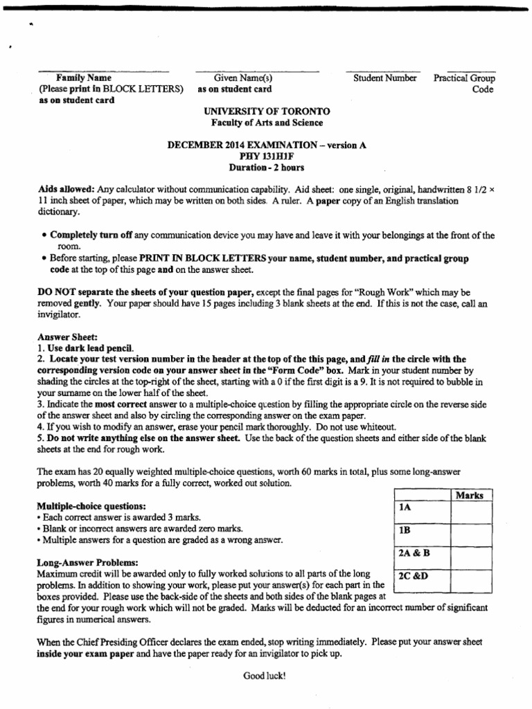 UofT Exam | PDF