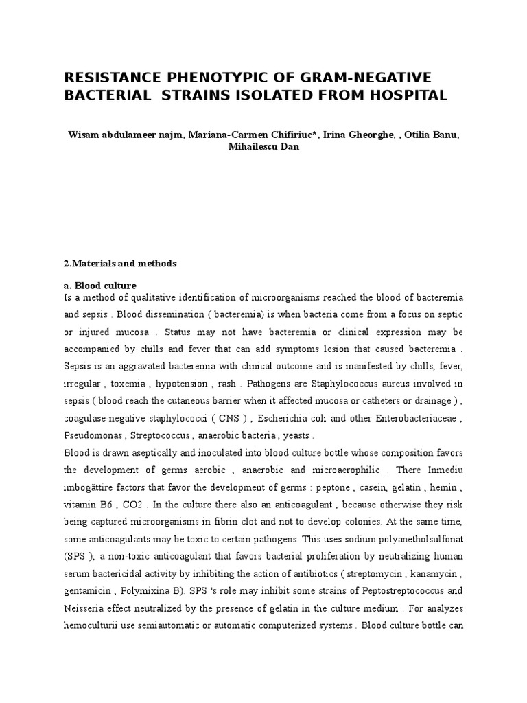 Resistance Phenotypic of Gram | PDF | Pseudomonas Aeruginosa | Pseudomonas