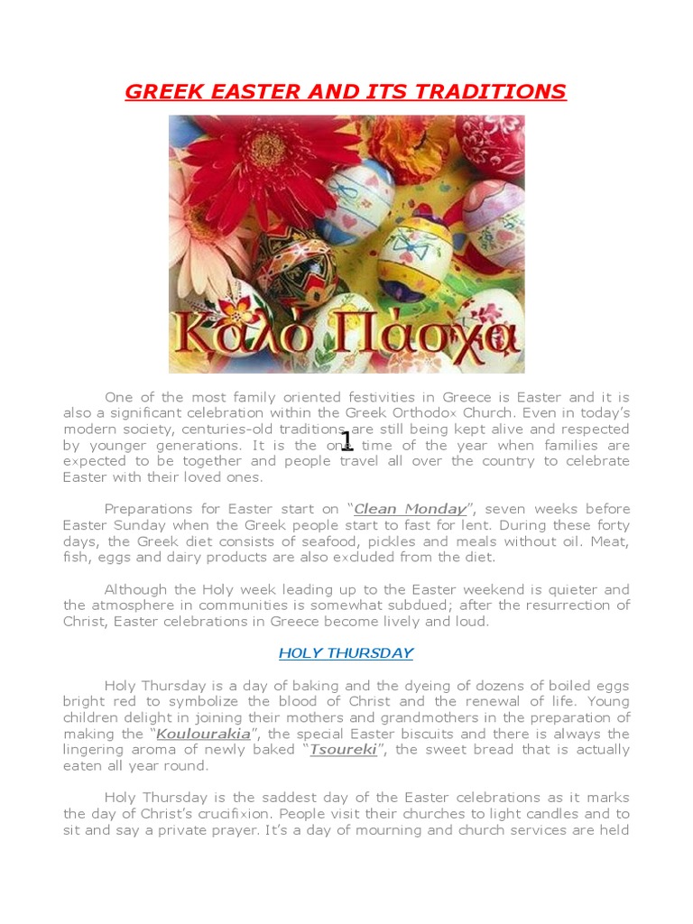 Greek Easter Traditions Explained | PDF | Easter | Resurrection Of Jesus