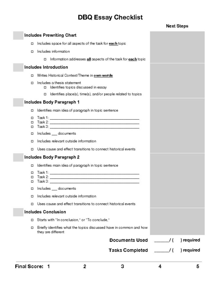 DBQ Essay Writing Guide | PDF