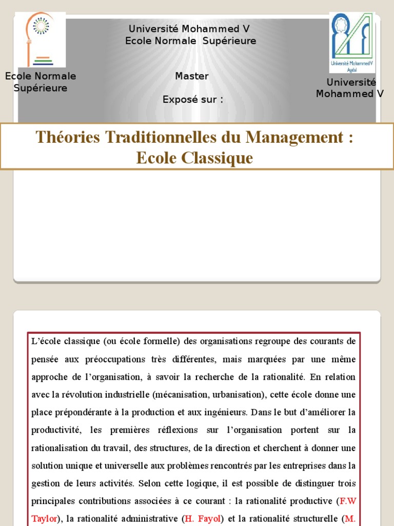 Ecole Classique | PDF | Bureaucratie | Business