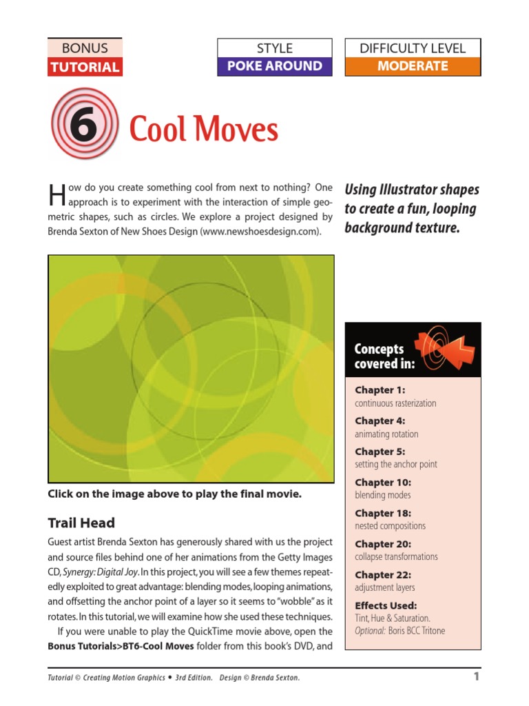 Cool Moves: Tutorial | PDF | Computer Graphics | Display Technology