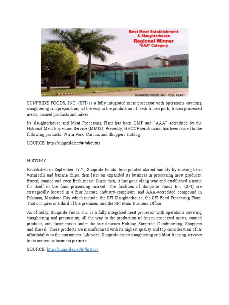 Sunpride Foods | PDF | Curing (Food Preservation) | Sausage