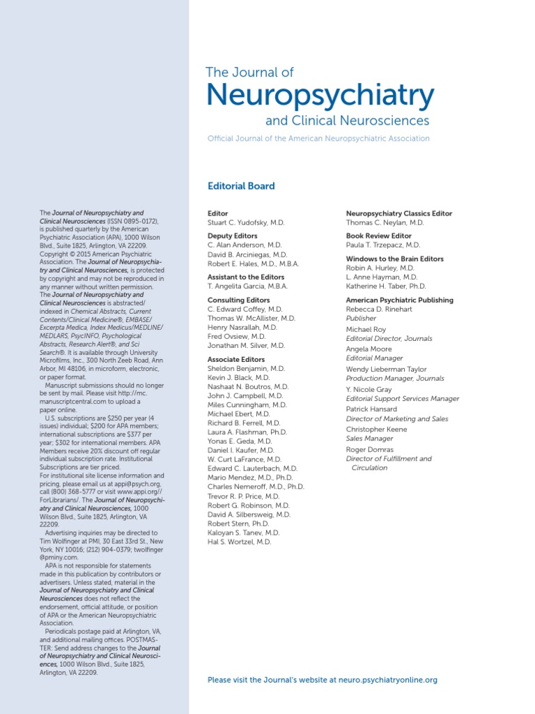Ed Board | PDF | Neuropsychiatry | Scholarly Communication