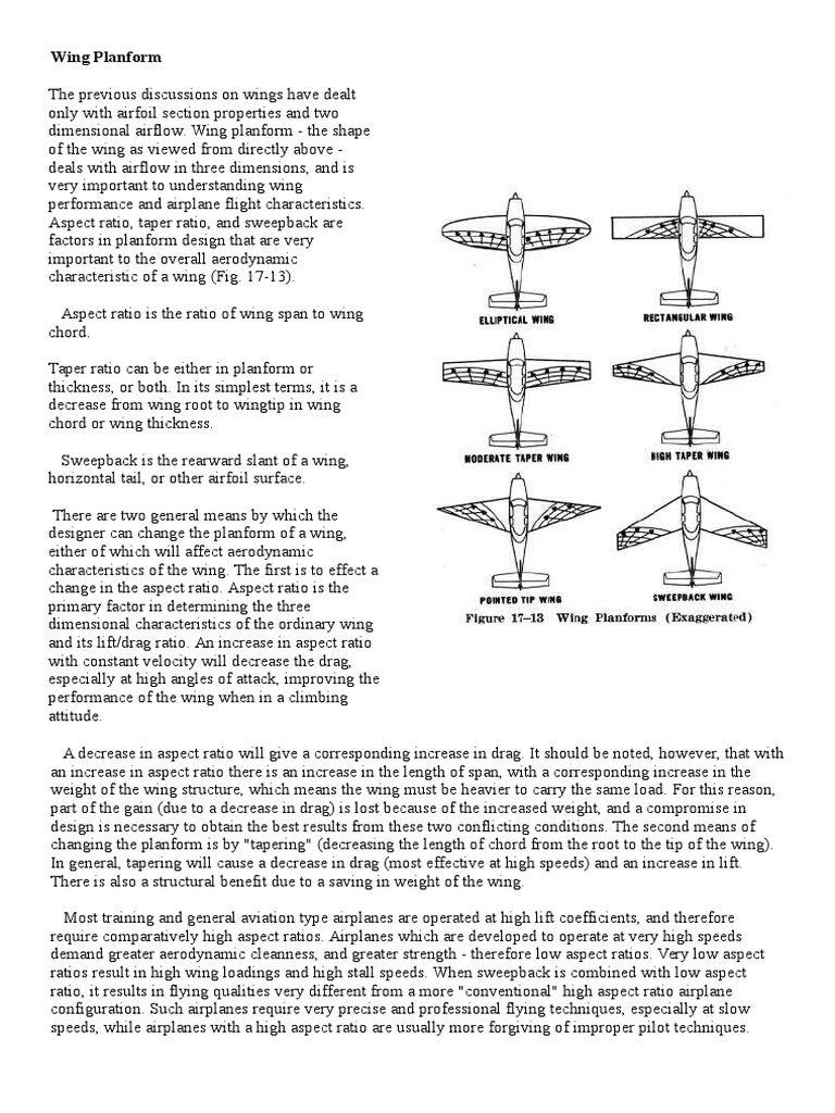 Wing Planform | Spar (Aeronautics) | Airplane | Free 30-day Trial | Scribd