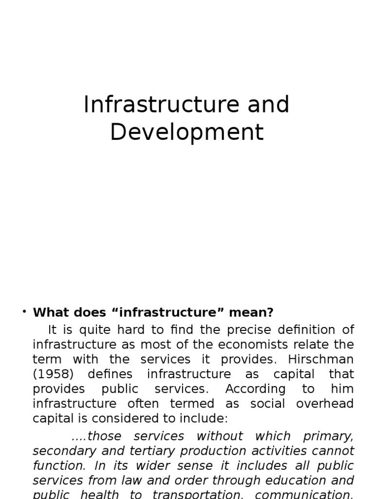Infrastructure and Development | PDF | Informal Sector | Infrastructure