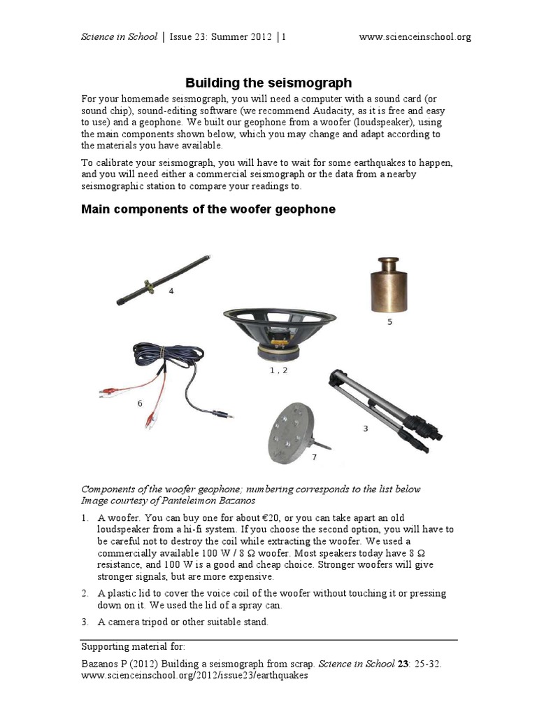 Build DIY Seismograph | PDF | Electrical Connector | Amplifier