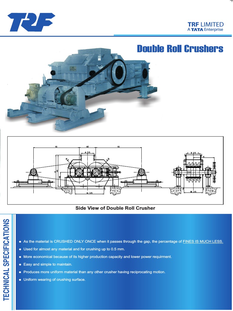 Double Roll Crusher Overview and Specs | PDF | Bearing (Mechanical) | Tire