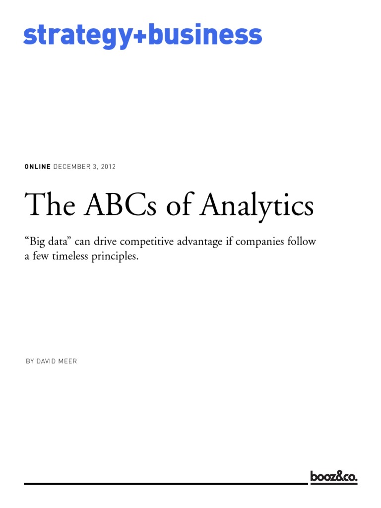 The ABCs of Analytics | PDF | Analytics | Big Data