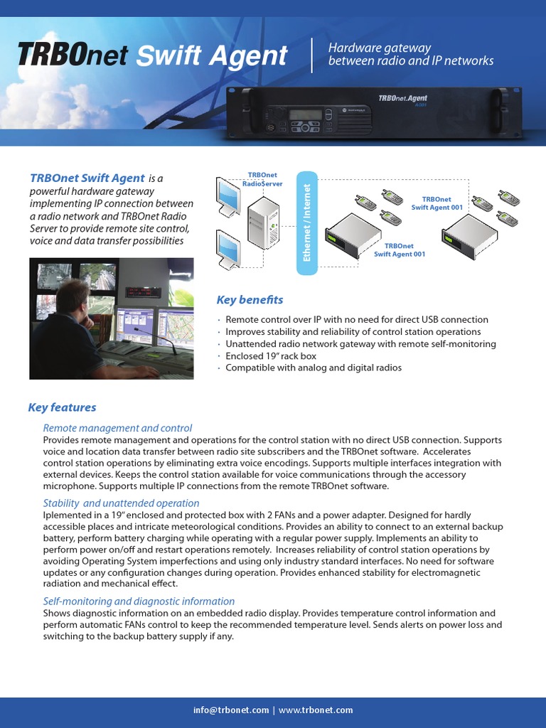 TRBOnet Swift Agent | PDF | Gateway (Telecommunications) | Radio