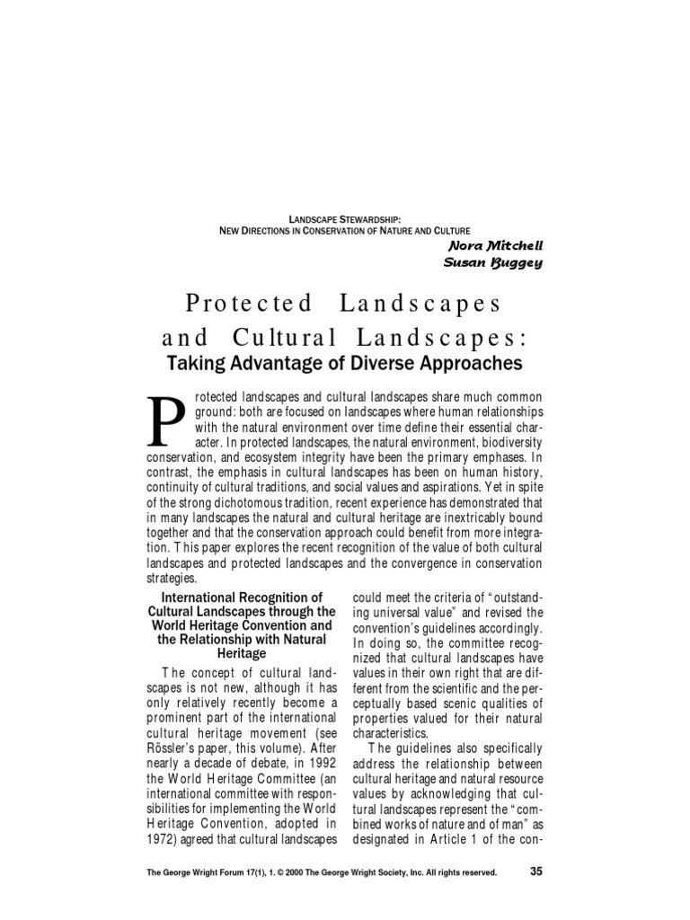 Protected Landscapes and Cultural Landscapes | PDF | Conservation ...