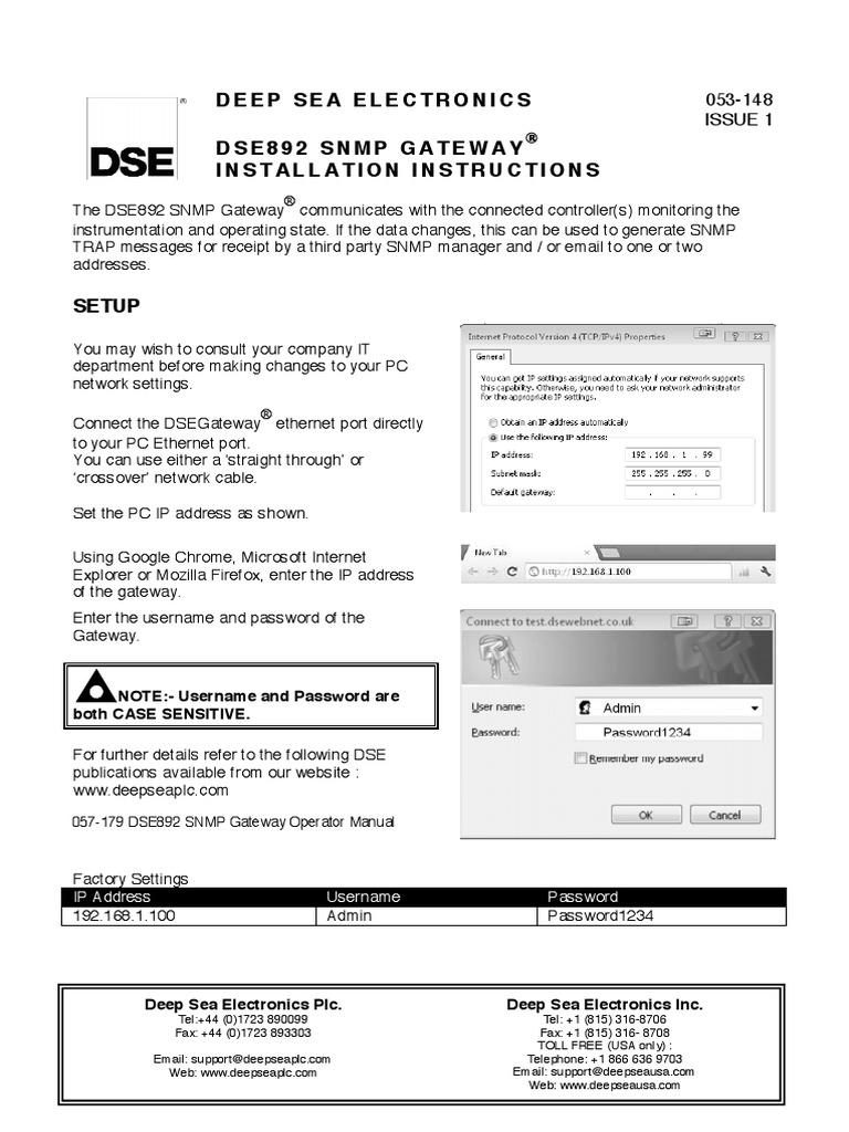Dse892 Data Sheet Usa | PDF | Electrical Connector | Ip Address