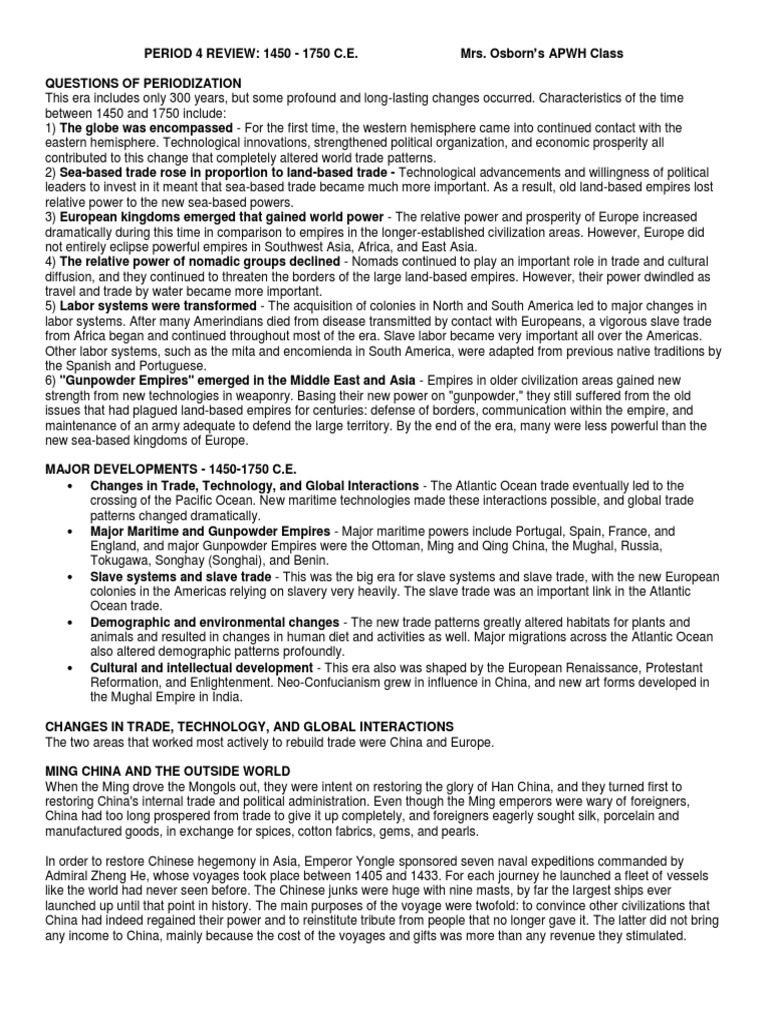 AP World Review | PDF | Atlantic Slave Trade | Qing Dynasty