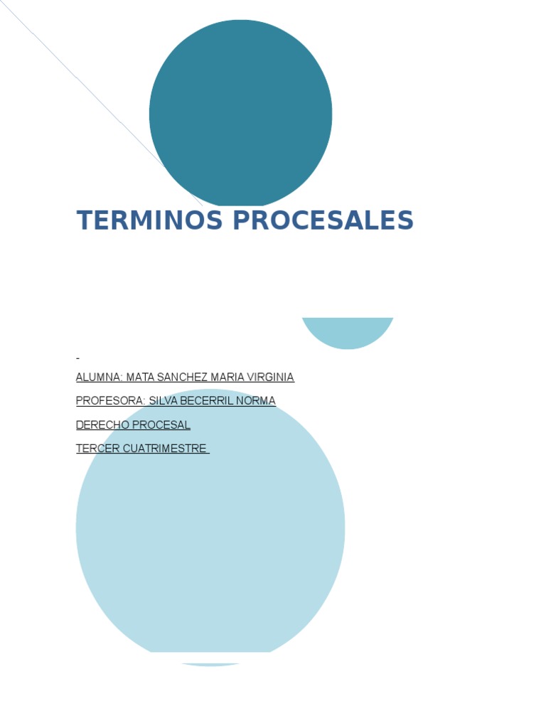 Términos Procesales: Conceptos y Clasificación | PDF | Ley procesal ...