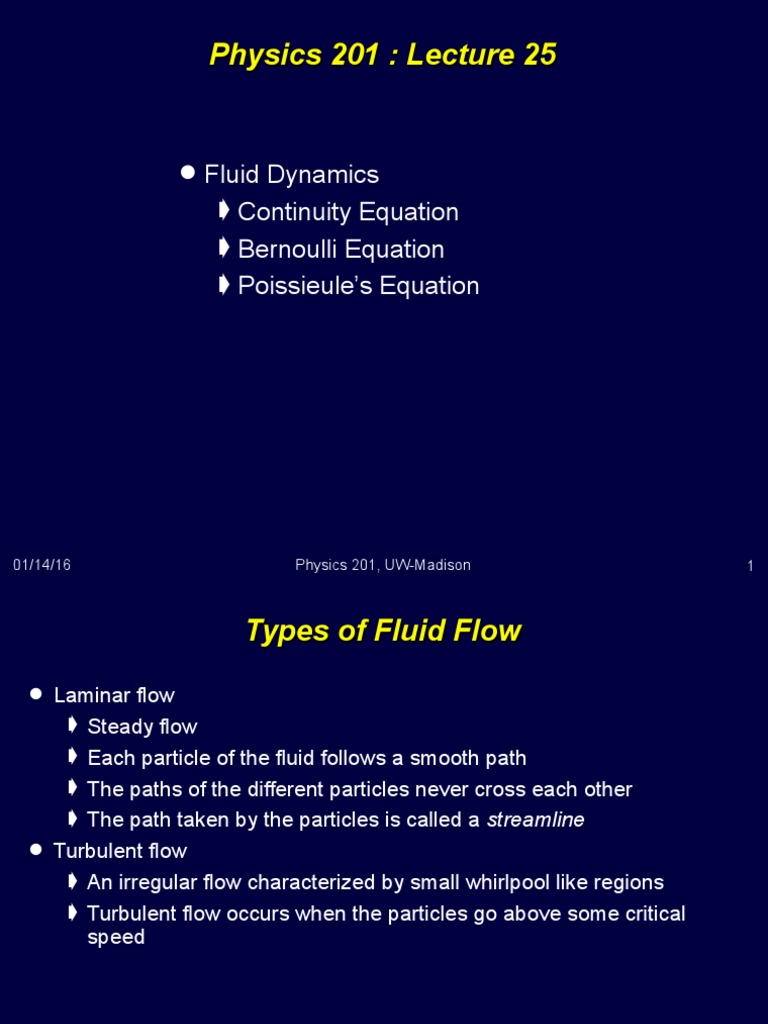 Fluid Dynamics and Bernoulli's Principle | PDF | Fluid Dynamics | Lift ...