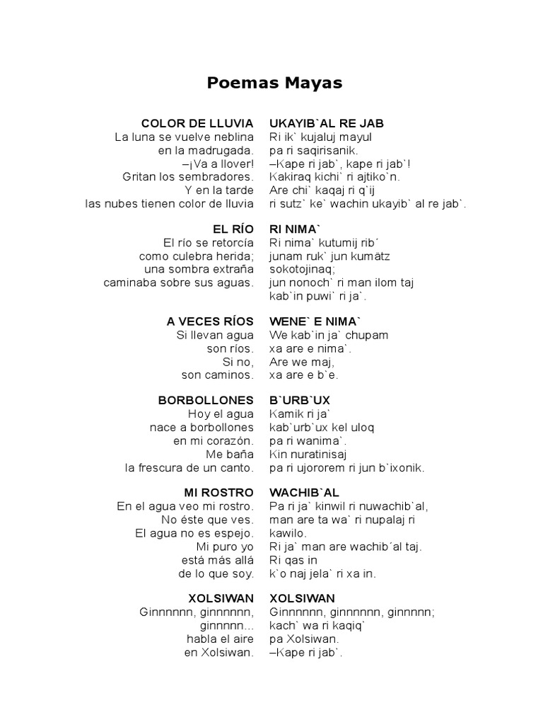 Poemas Mayas | PDF