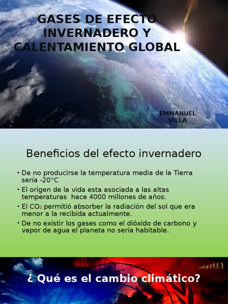 Gases de Efecto Invernadero y Calentamiento Global | PDF | Cambio ...