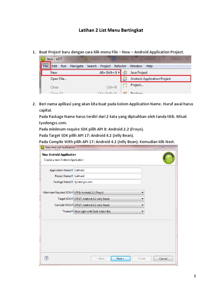Latihan 2 List Menu Bertingkat Android | PDF | Metode & Bahan Ajar