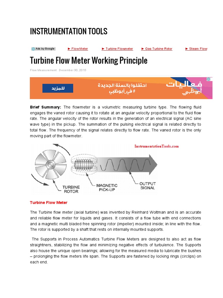 Turbine Flow Meter Working Principles | PDF | Flow Measurement | Turbine