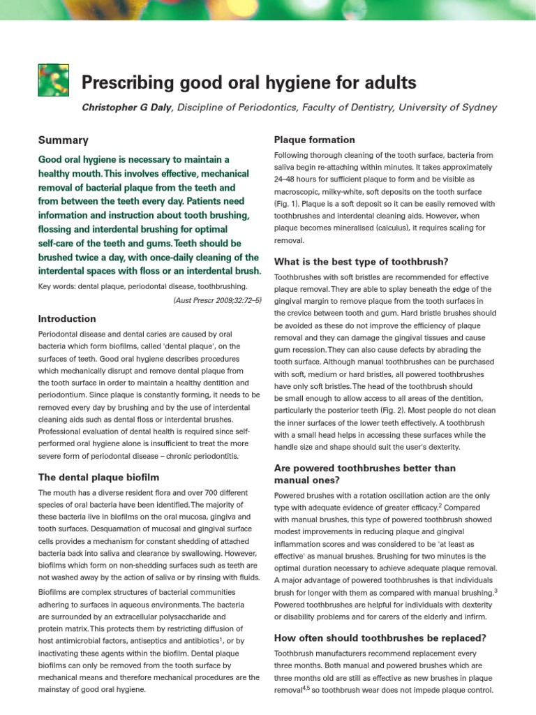 Essential Oral Hygiene Tips for Adults | PDF | Oral Hygiene | Toothbrush