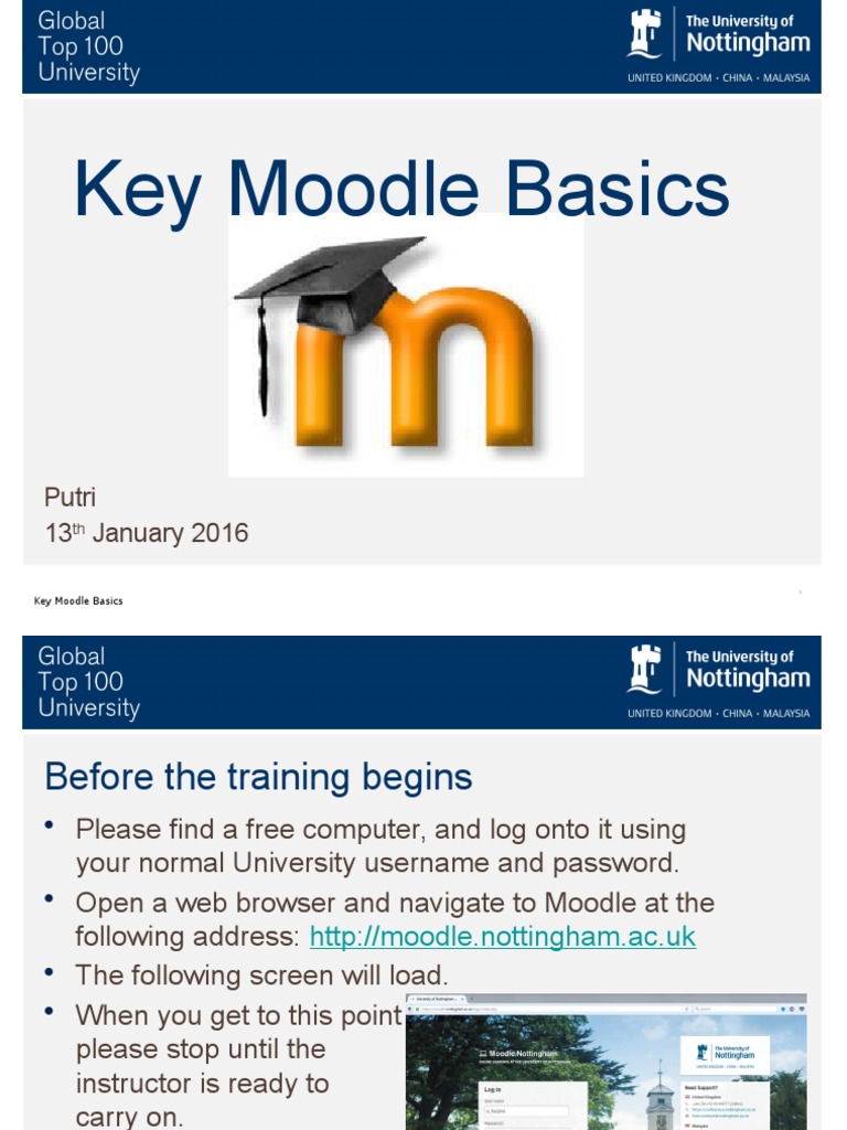 Key Moodle Basics: Putri 13 January 2016 | PDF | Career & Growth | Art