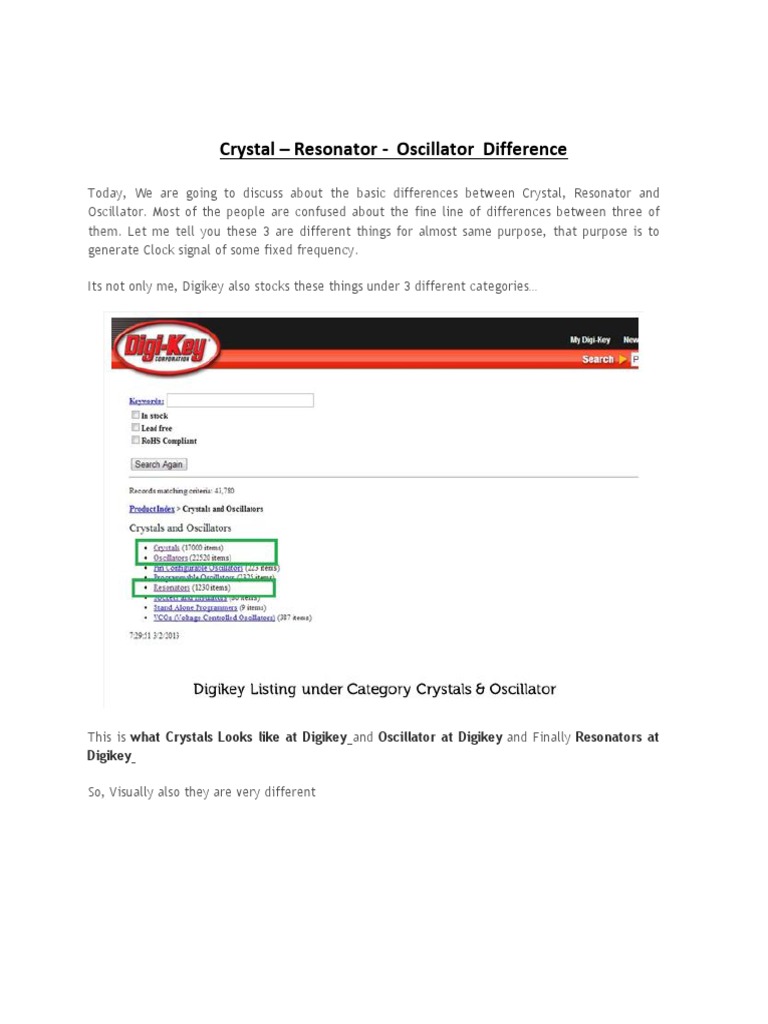 Crystal Resonator and Oscillator | PDF | Electronic Oscillator | Microcontroller