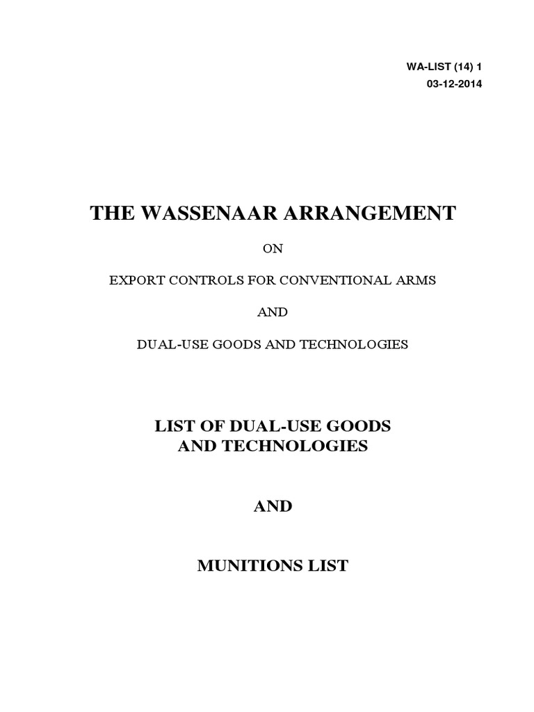 The Wassenaar Arrangement | PDF | Boron | Composite Material