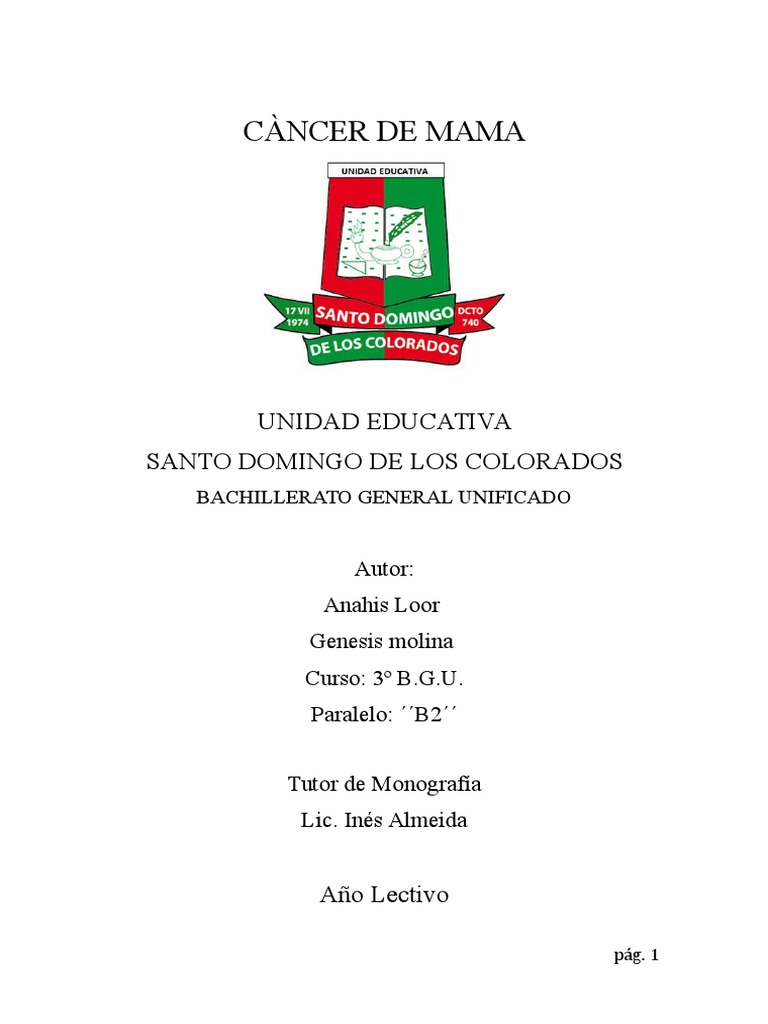 Monografía sobre Cáncer de Mama | PDF | Cáncer de mama | Pecho