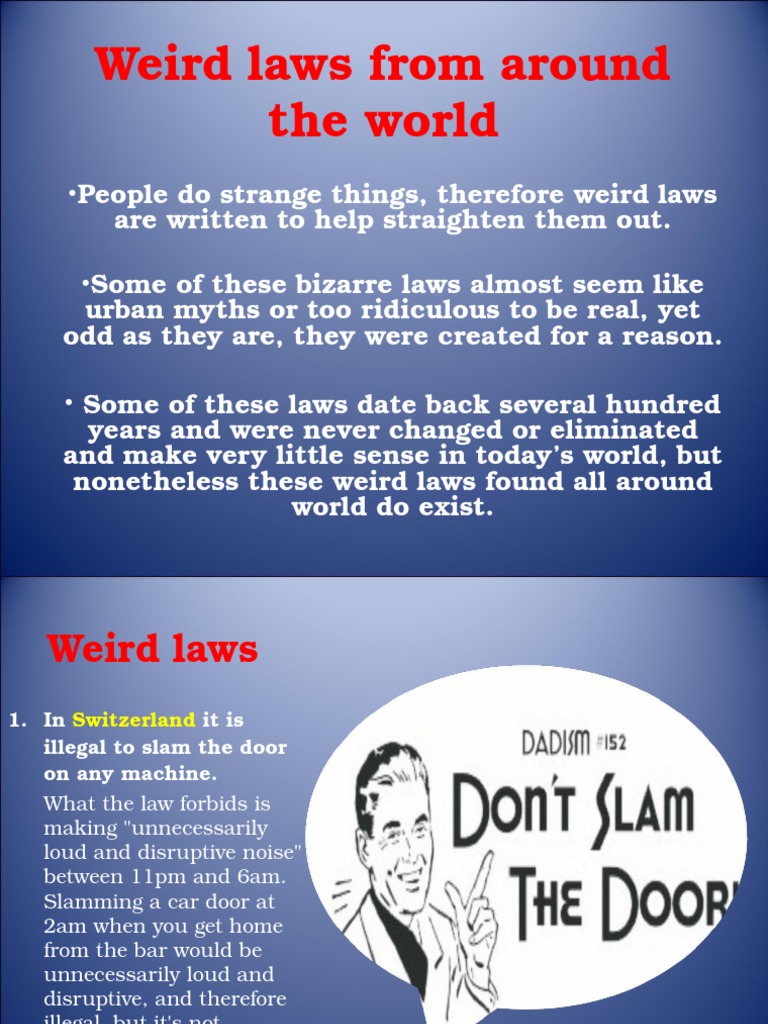 Weird Laws From Around The World | PDF | Social Institutions | Social ...