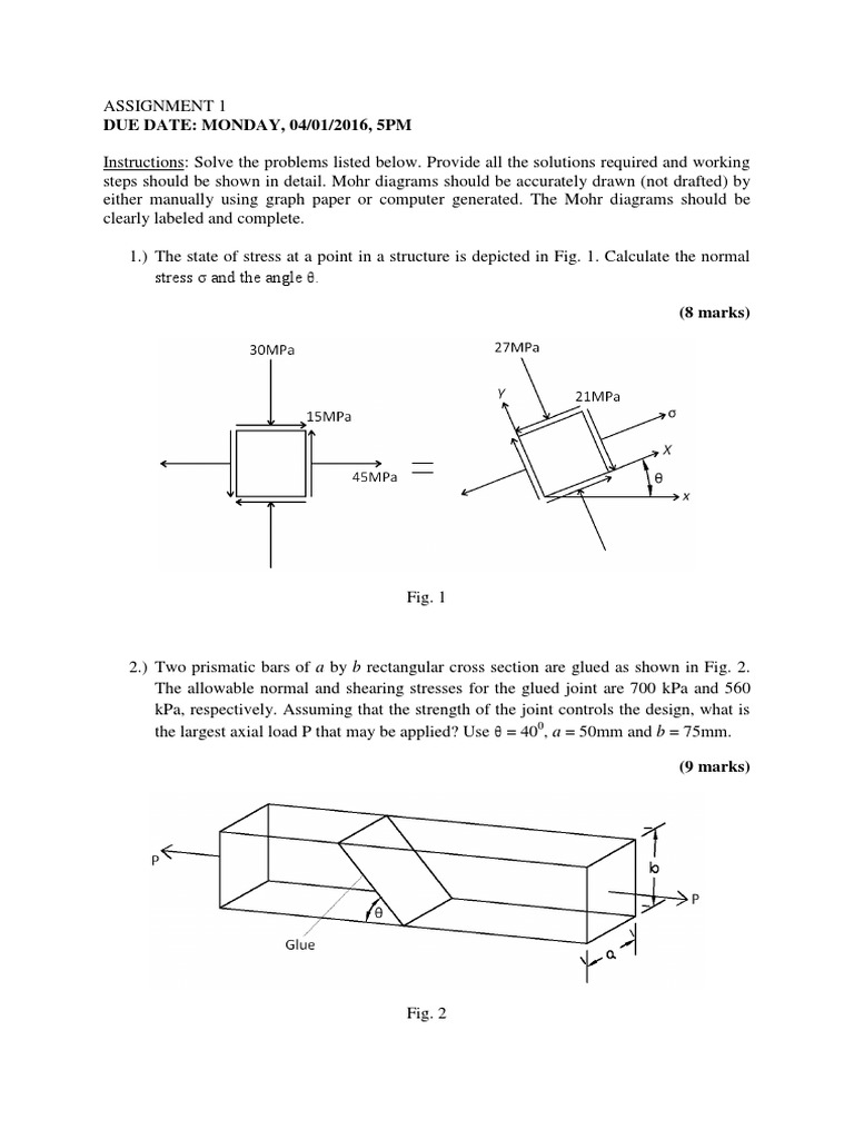 47792 Assignment 1 | Deformation (Mechanics) | Stress (Mechanics)