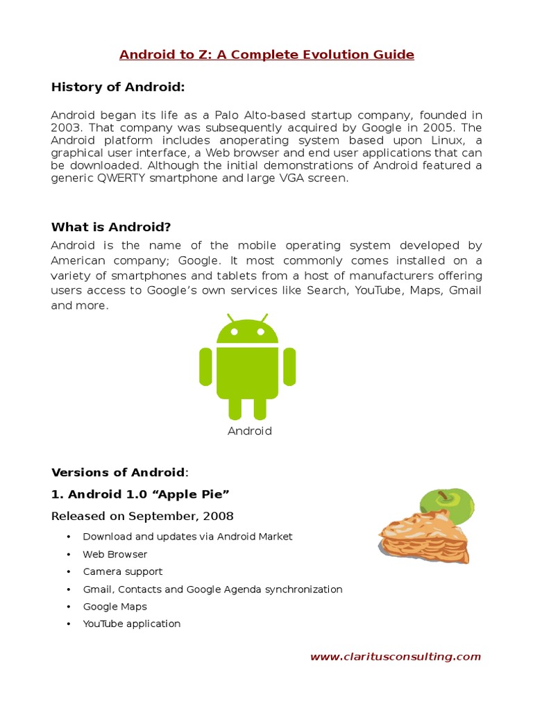 Android To Z: A Complete Evolution Guide | PDF | Android (Operating System) | Tablet Computer