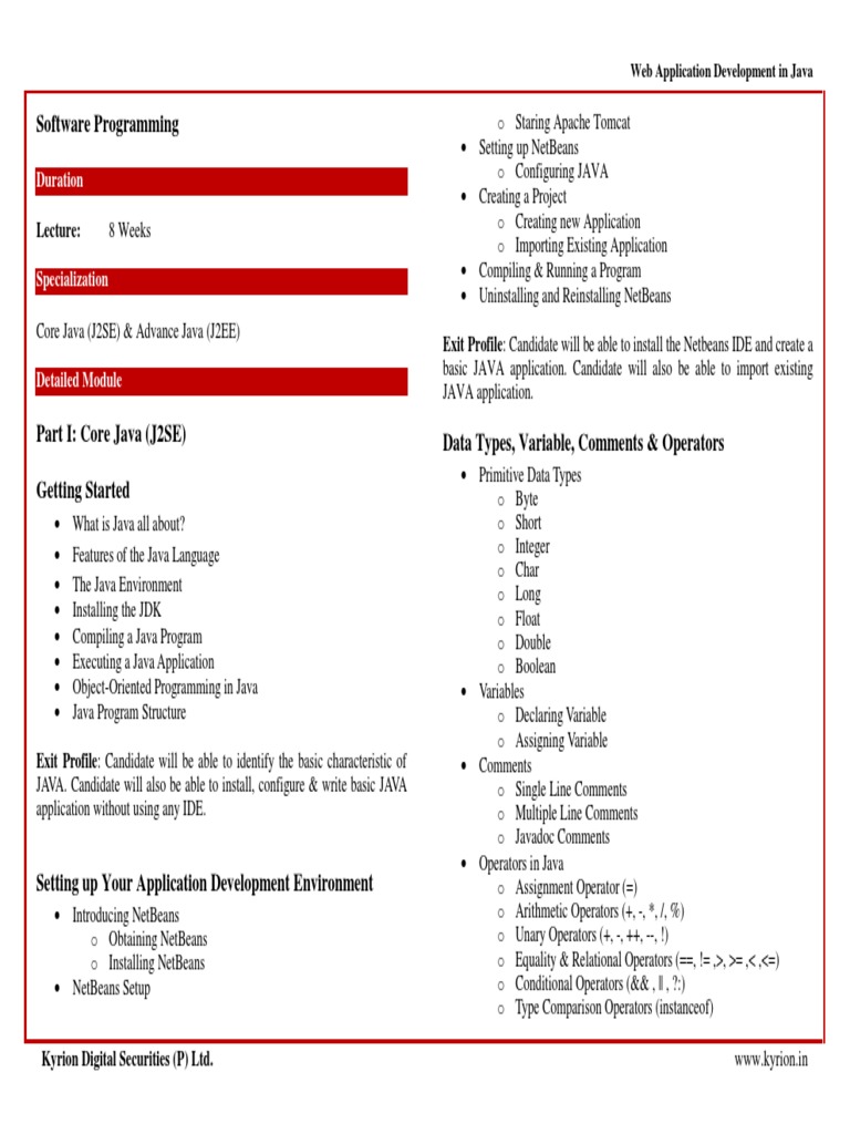Software Programming Pdf Java Server Pages Class Computer Programming