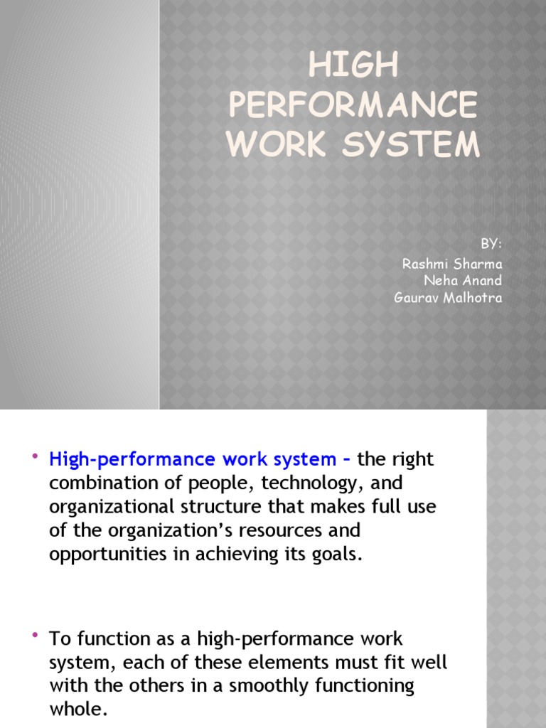 High Performance Work System Edit | PDF | Human Resource Management ...