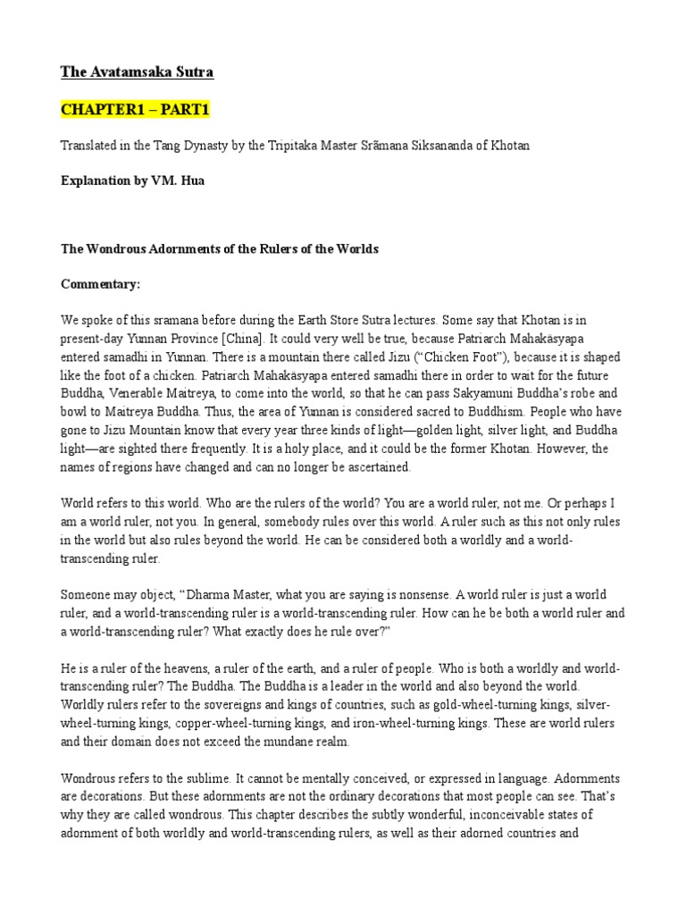 The Avatamsaka Sutra Ch01 - Part01 | Download Free PDF | Gautama Buddha ...
