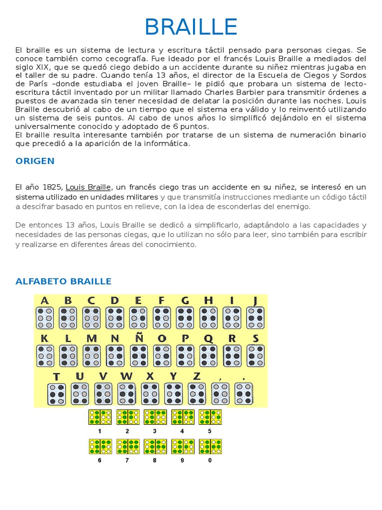 Sistema Braille | PDF | Codificaciones | Lingüística