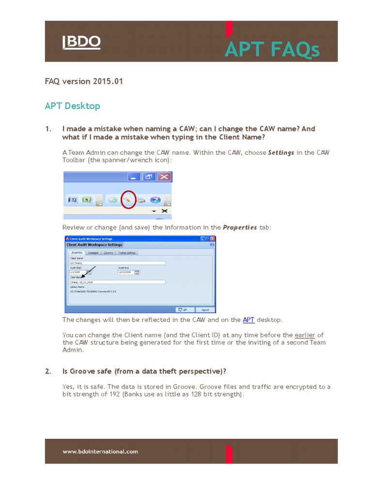 APT FAQs V2015 01 - Clean | PDF | Backup | Portable Document Format